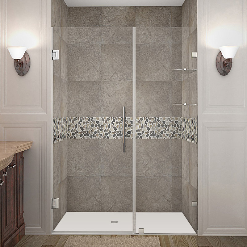 Aston Nautis Gs 46 X 72 Hinged Completely Frameless Shower Door Wayfair